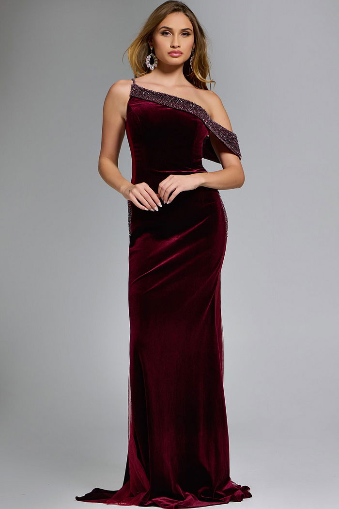 Velvet Off The Shoulder Evening Gown 42975 | Jovani
