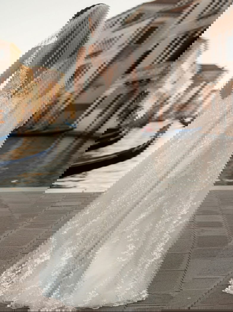 Floral Lace A Line Bridal Gown JB42323 | Jovani