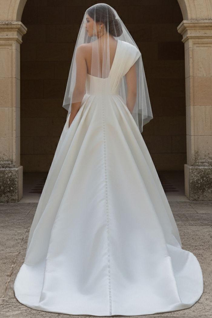 One Shoulder Ball Gown With Soft Pleats JB43278 | Jovani