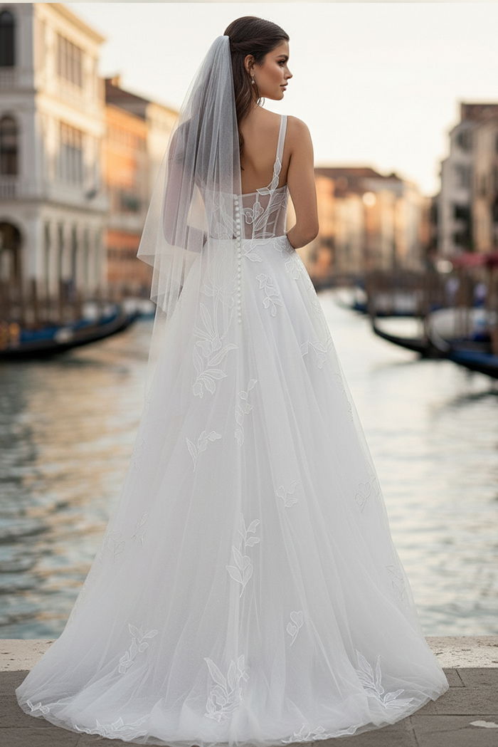 Floral Embroidered A Line Bridal Gown JB49761 | Jovani